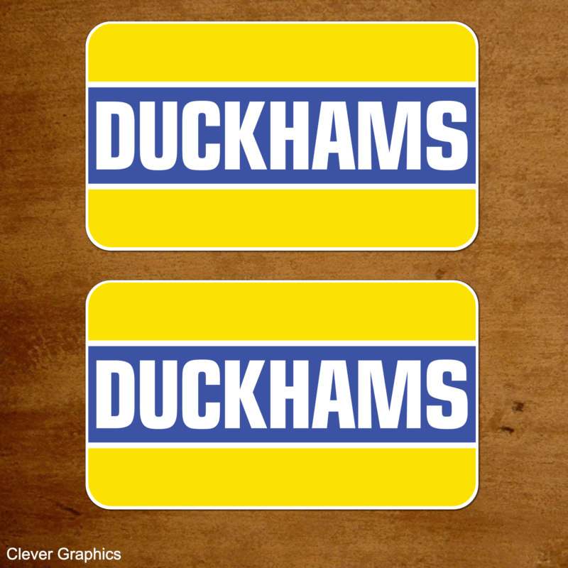 Duckhams Stickers, Pair of classic Duckhams stickers.