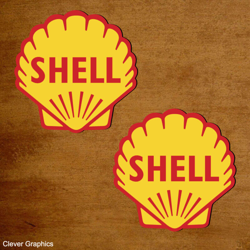 Shell Logo 1955 - 1971 STICKERS, Classic F1 Stickers.