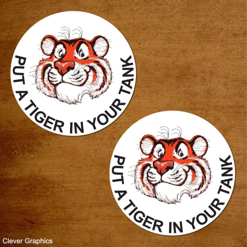 ESSO - Put A Tiger In Your Tank, Pair of classic Esso stickers.