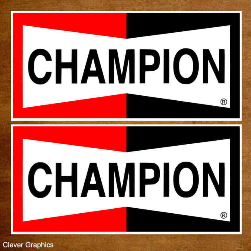 Champion Spark Plugs Stickers, Various Sizes Available.
