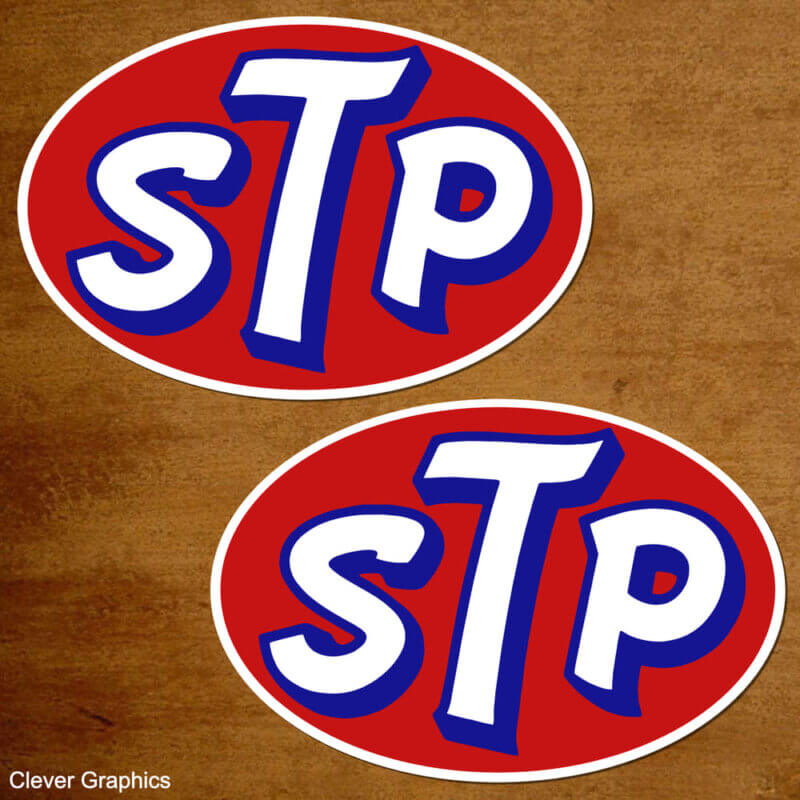 STP Oil Decals, Classic Retro Stickers. 1966 - 1980