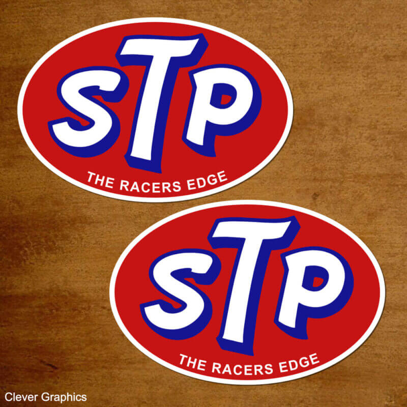 STP Oil The Racers Edge Decals, Classic Retro Stickers.