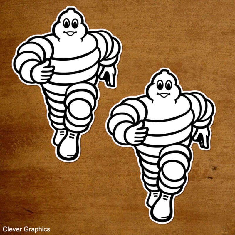 Michelin Man Running Bibendum Classic Stickers.