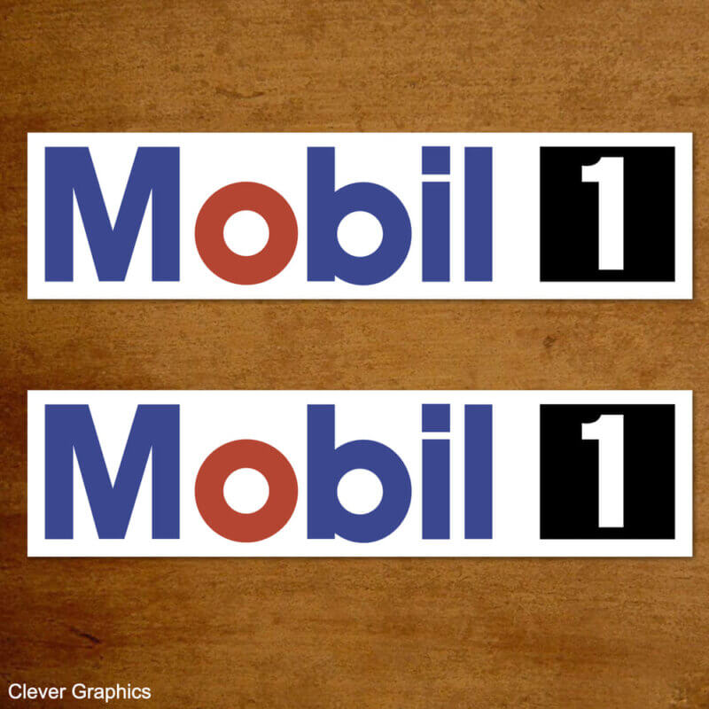 Mobil 1 Oil Rectangle Decals, Motorsport Stickers.