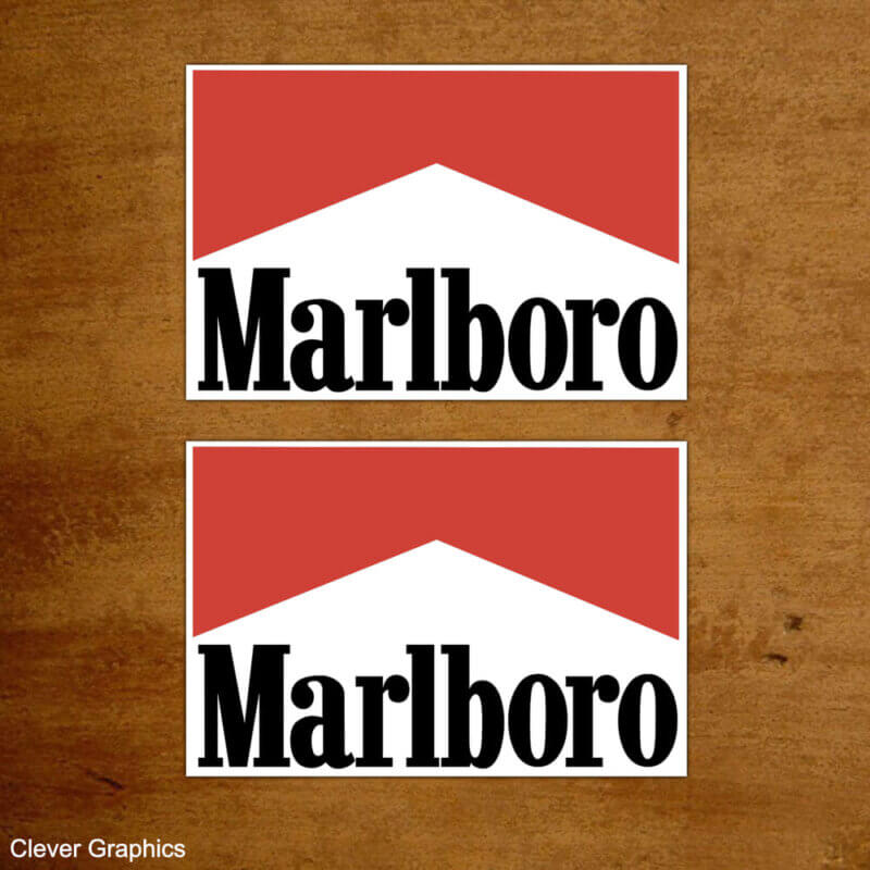 Marlboro Rectangle Classic Stickers, Motorsport Bike, Car Stickers.